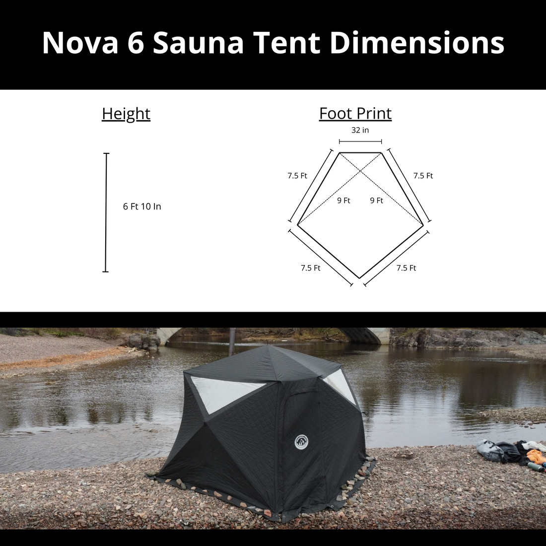 Portable Sauna Tent - Nova 6 Tent - 6 People - Starter Package