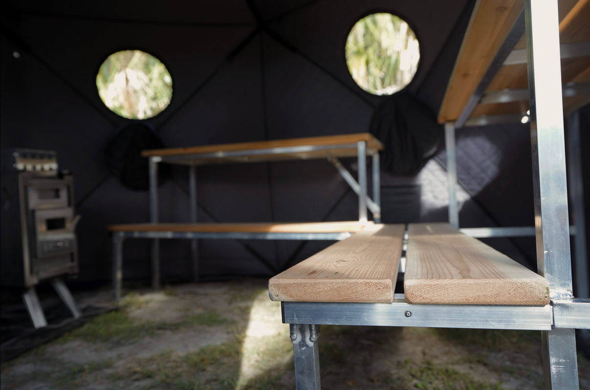 Portable Cedar Sauna Bench | North Shore Sauna